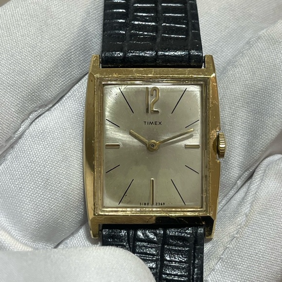 Timex | Accessories | Timex Mechanical Bauhaus Tank Year Gold Tone 967s ...